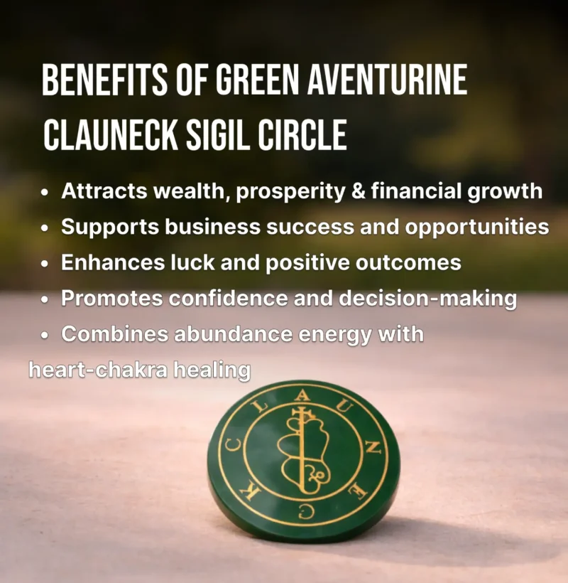 Green Aventurine Clauneck sigil circle - The Crystal Heal